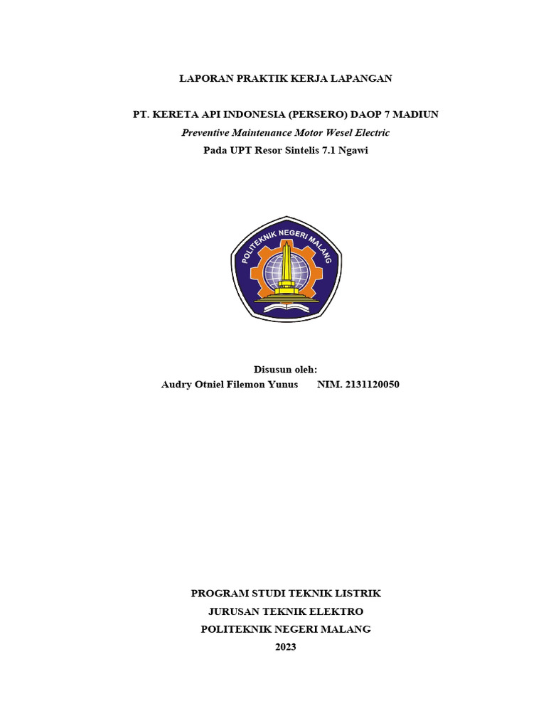Laporan PKL di PT KAI DAOP 7 Madiun | PDF | Teknologi & Rekayasa