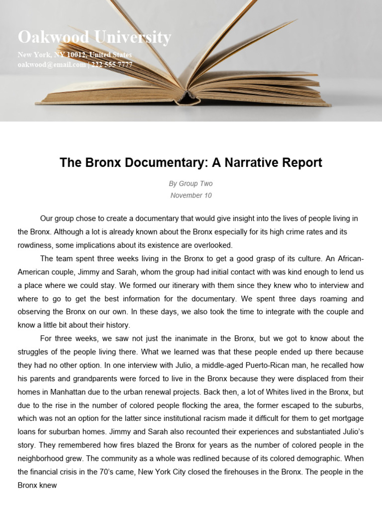 Project Narrative Report Template | PDF