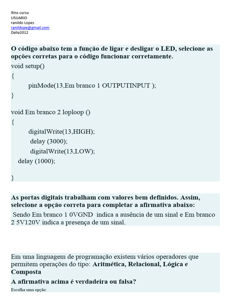 ATIVIDADE01 | PDF | Computadores