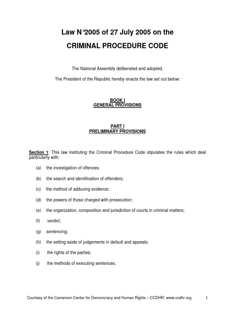 2005 Criminal Procedure Code | PDF | Arrest Warrant | Criminal ...