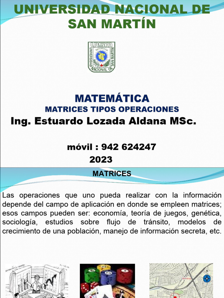 Diapositiva 13 | PDF | Matriz (Matemáticas) | Funciones y mapeos