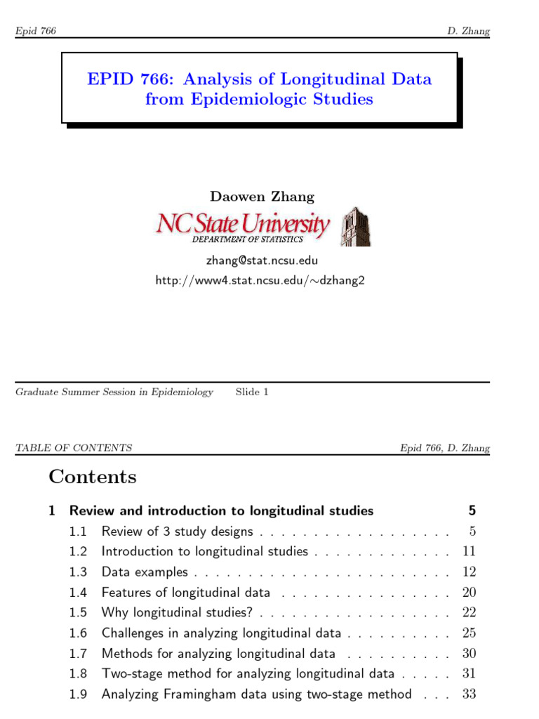Longitudinal Notes Download Free Pdf Cohort Study Regression Analysis