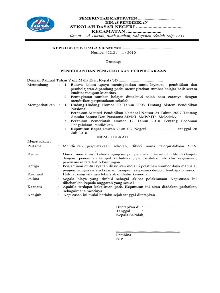 s-k-pendirian-perpustakaan-contoh-pdf