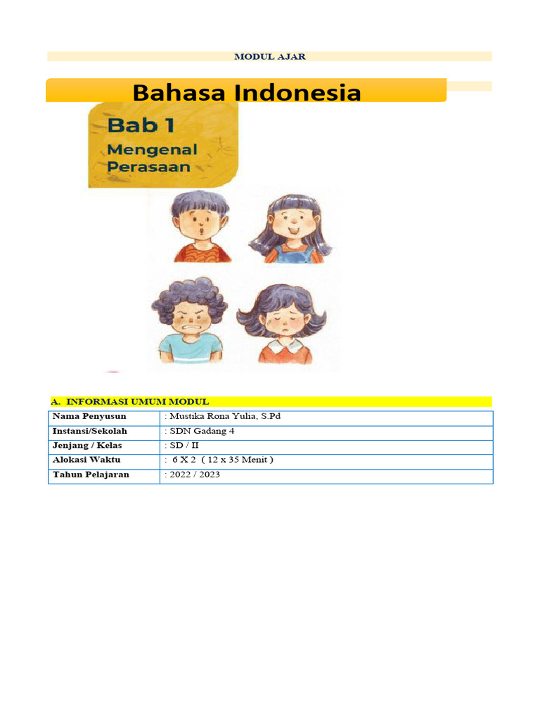 BI Bab 1 Mengenal Perasaan | PDF