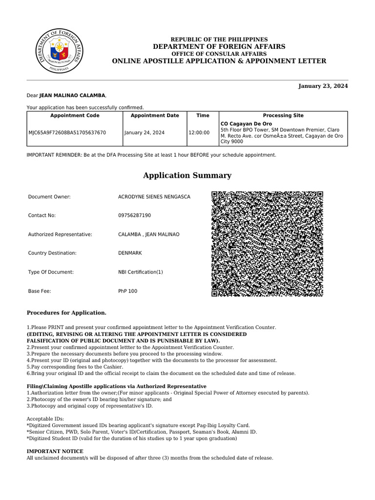 MJC65 A9 F72608 BA51705637670 Appointment | PDF | Identity Document | Government