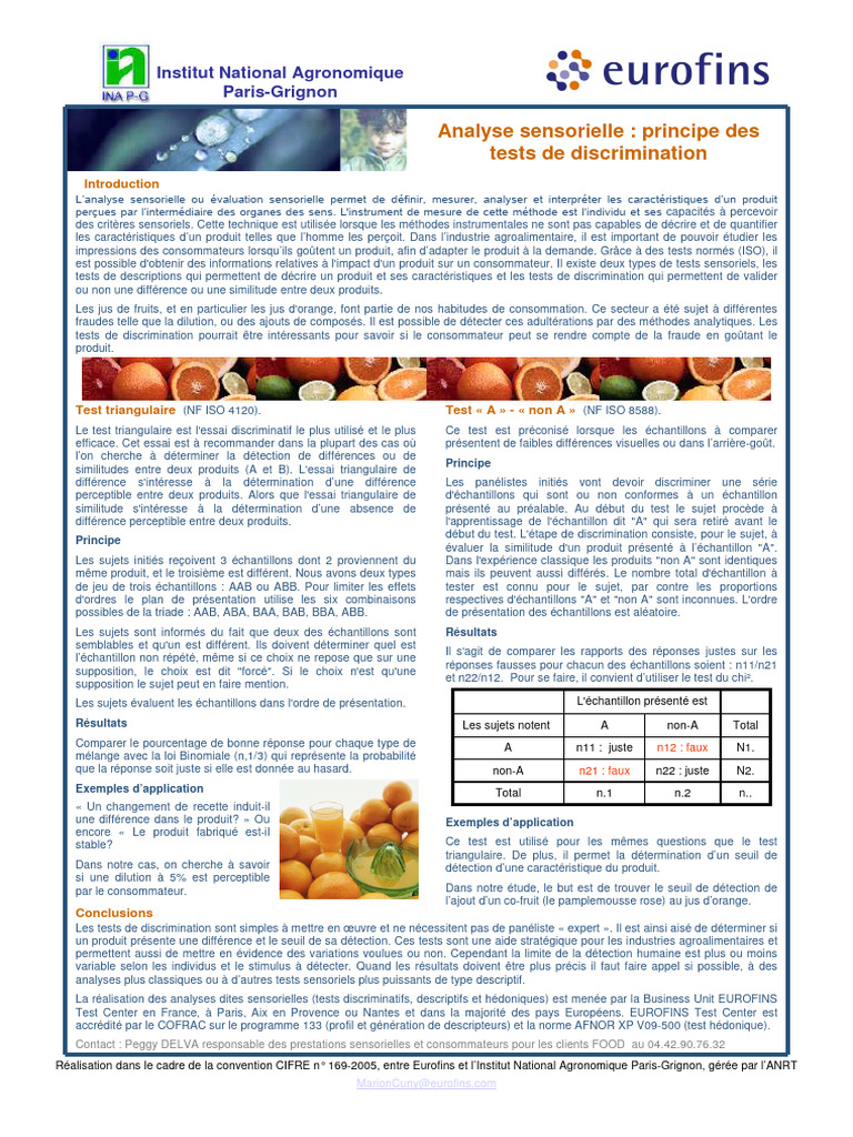 Poster Analyse Sensorielle | PDF