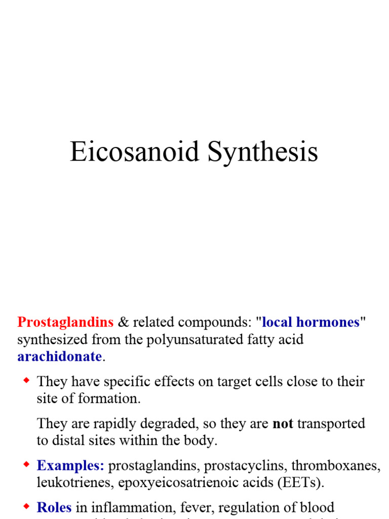 Eicosanoids 1 | PDF | Prostaglandin | Nonsteroidal Anti Inflammatory Drug
