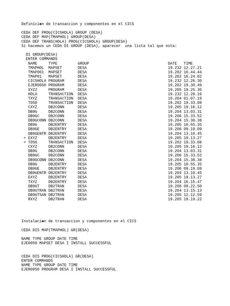 06 Instrucciones Cics | PDF