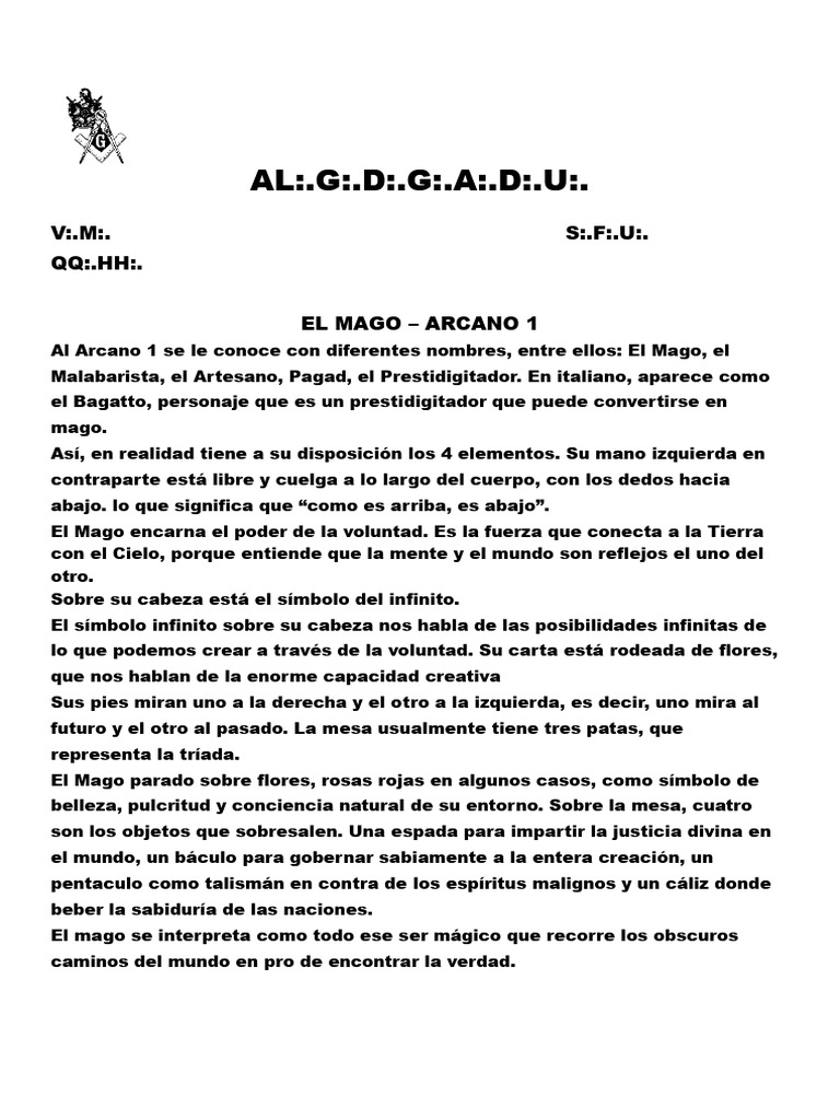 Trazado El Mago Arcano 1 | PDF | Filosofía | Religión y espiritualidad