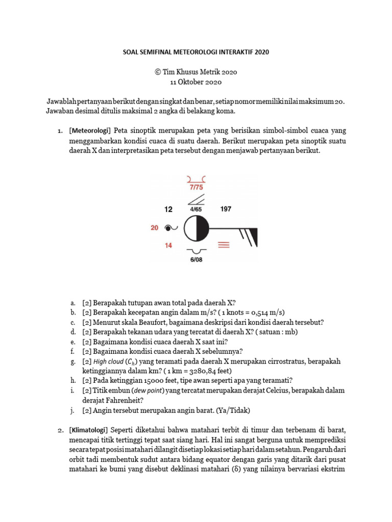Simbol dan Arti Peta Sinoptik Cuaca | PDF