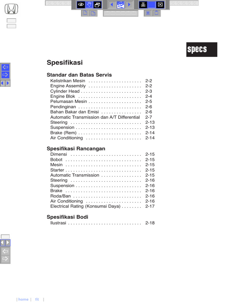 SFE0A - 02 Spesifikasi Odyssey RB1 | PDF