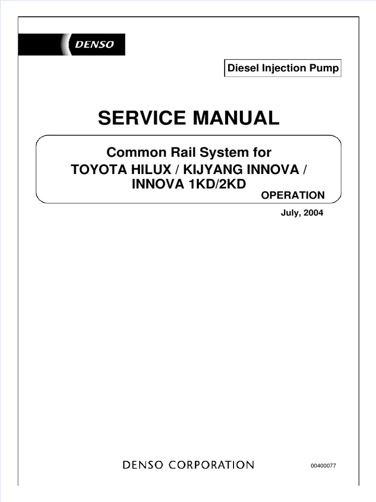 Denso Common Rail System Manual | PDF | Pump | Fuel Injection