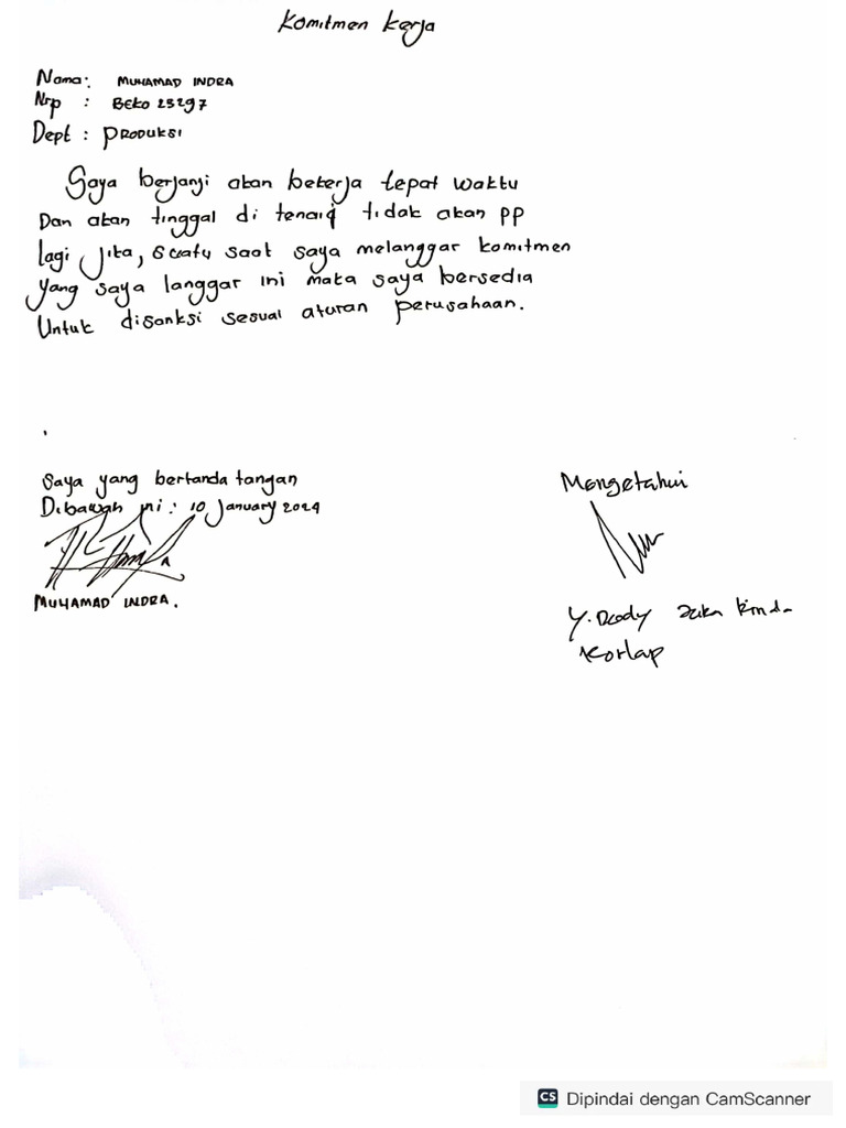 Komitmen Muhammad Indra | PDF