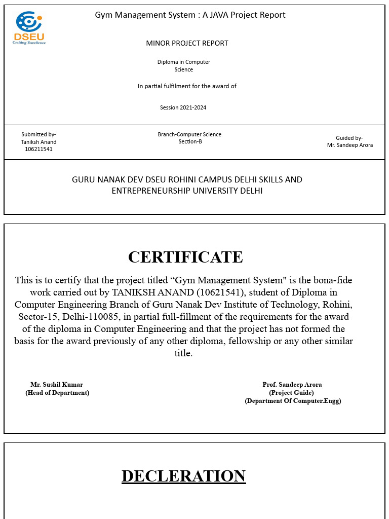 Gym Management System Project Using Java MySQL Swing Java FX JDBC A Comprehensive Guide | PDF