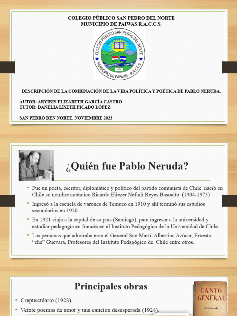 Presentación Pablo Neruda Final | PDF