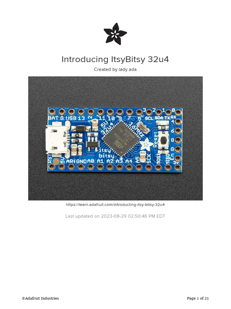 Introducting Itsy Bitsy 32u4 | PDF | Arduino | Computer Architecture