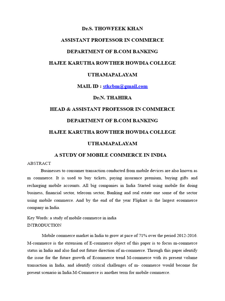 Mobile Commerce | PDF | E Commerce | Mobile Phones