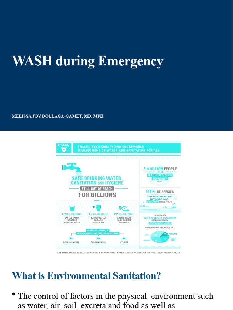 WASH During Emergency: Melissa Joy Dollaga-Gamet, MD, MPH | PDF | Wash ...