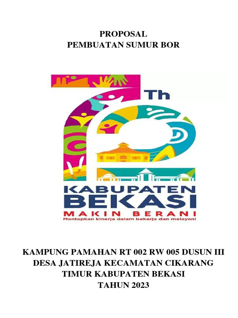 Proposal Pembuatan Sumur Bor Desa Jatireja | PDF