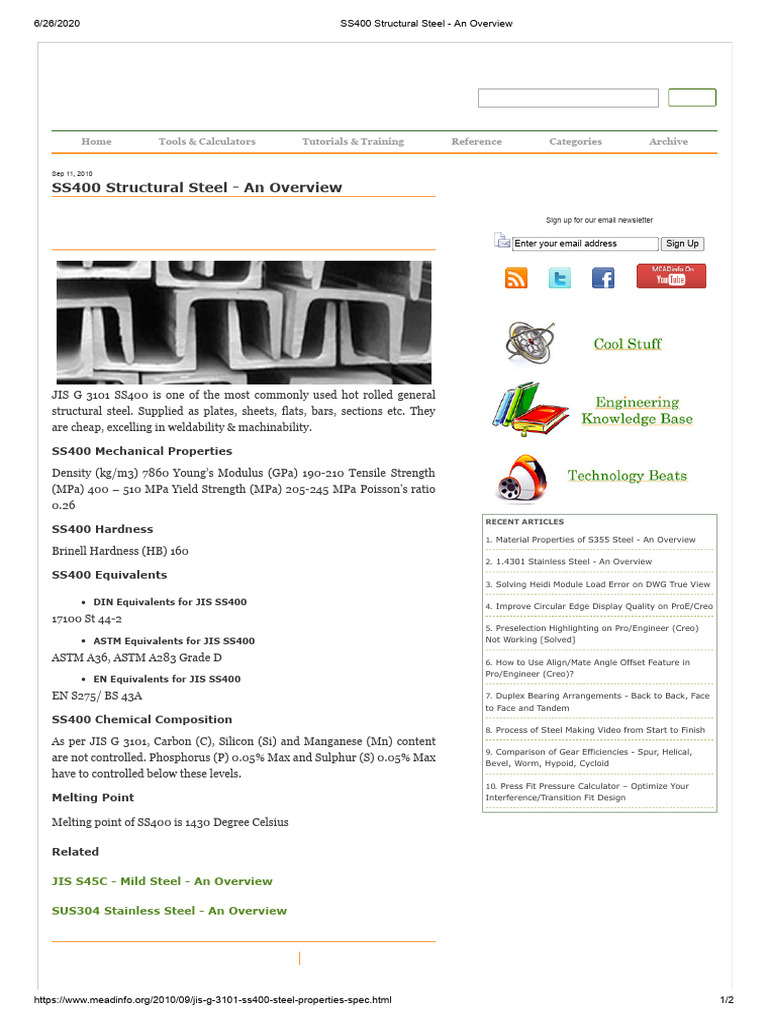 SS400 Structural Steel - An Overview | PDF | Steel | Structural Steel