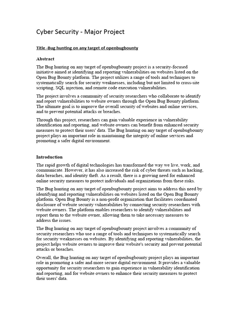 Cyber Security - Major Project | PDF