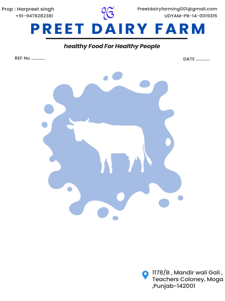 Preet Dairy Farm - Letter Head | PDF