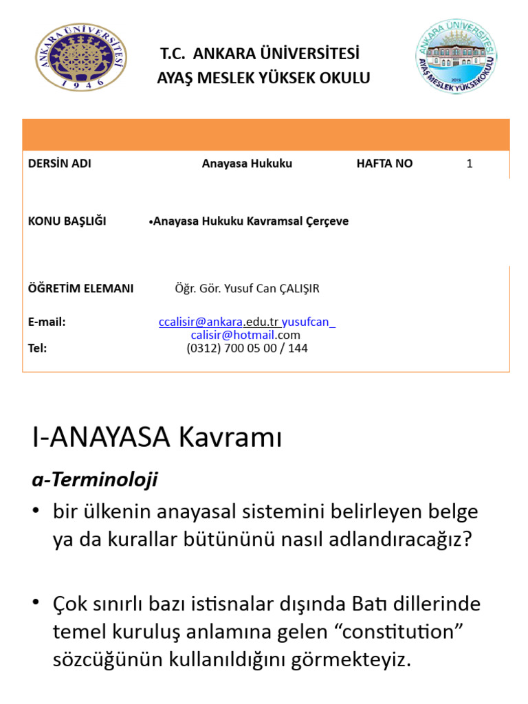 1 Hafta Dersin Tanıtımı Dersin Amacı Dersin Yöntemi Ve Genel Çerçeve | PDF