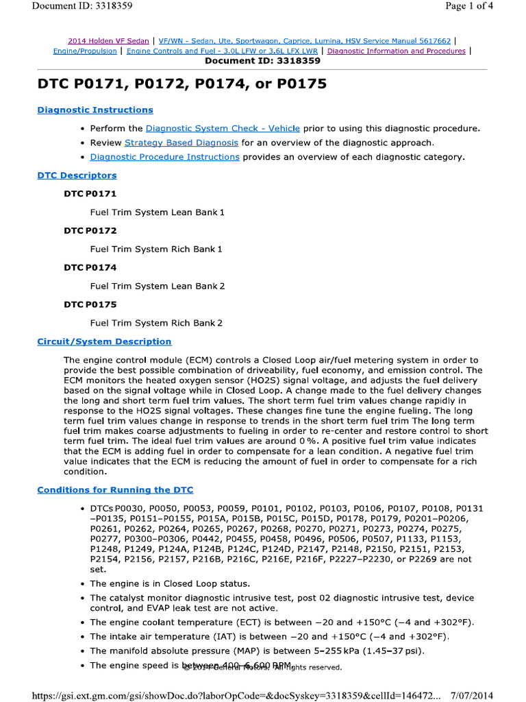 VF DTC P0171 3 | PDF