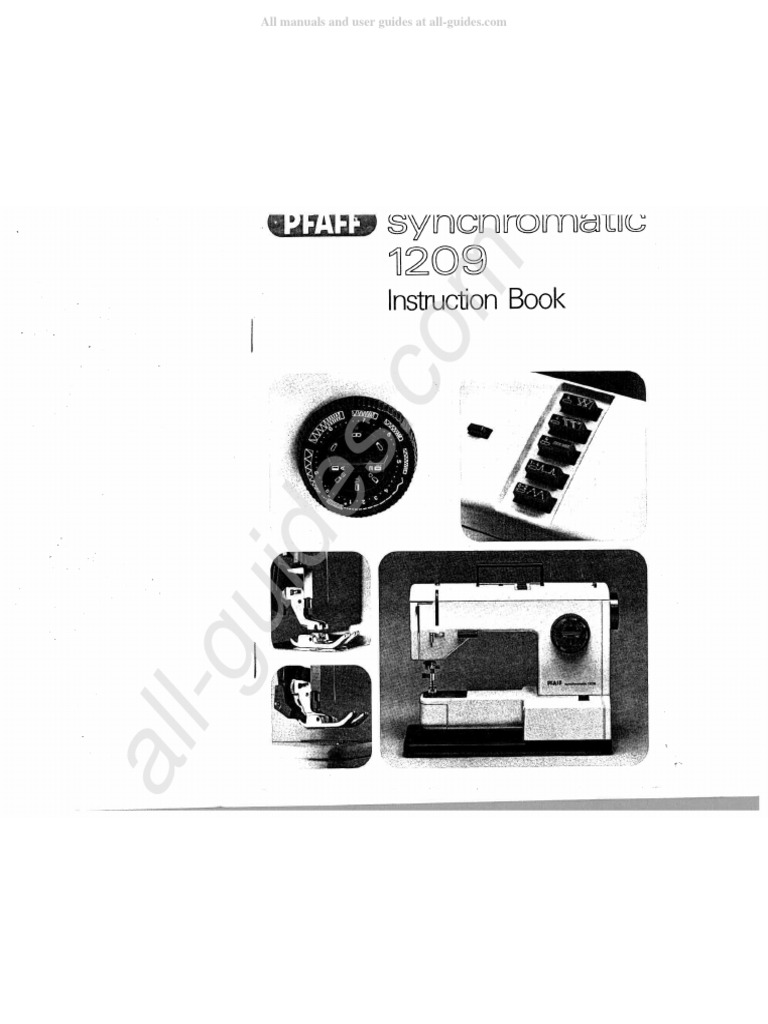 Pfaff Synchromatic 1209 Sewing Machine Instruction Manual | PDF | Sewing | Seam (Sewing)