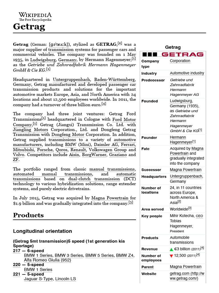 Getrag | PDF