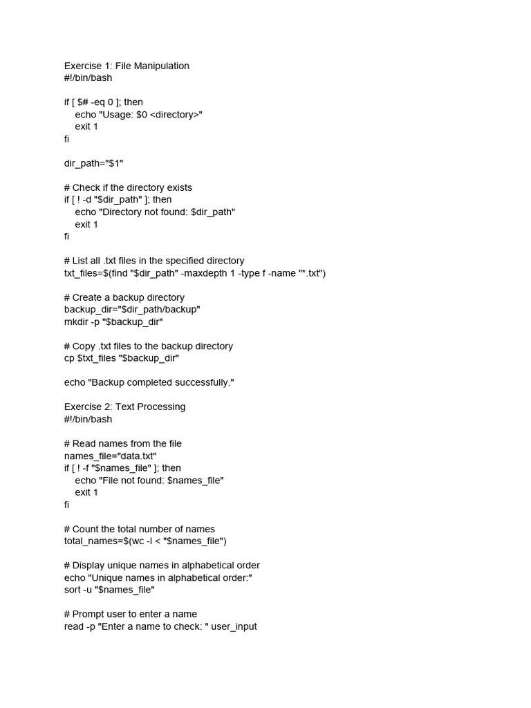 Bash Script Test A | PDF