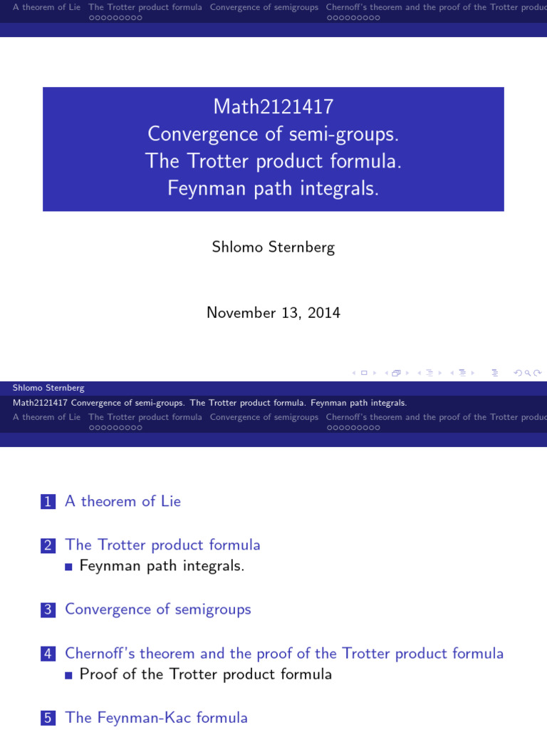 Convergence of Semi-Groups. | PDF | Functions And Mappings | Mathematics