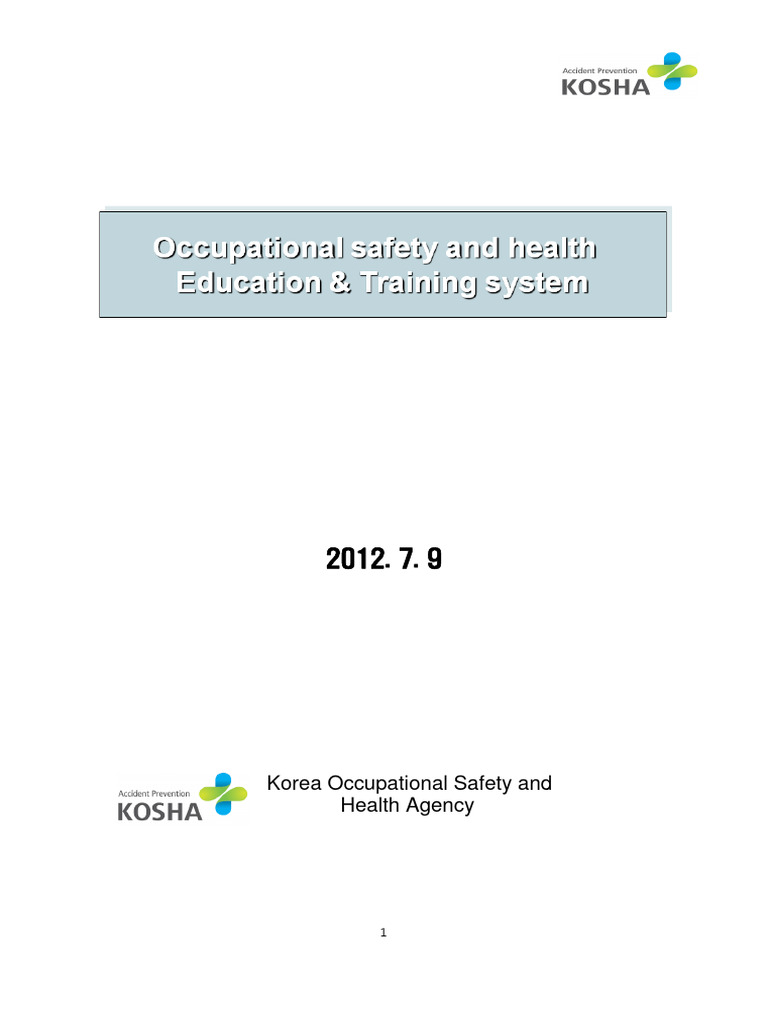 OSH Education & Training System in Korea | PDF | Occupational Safety ...