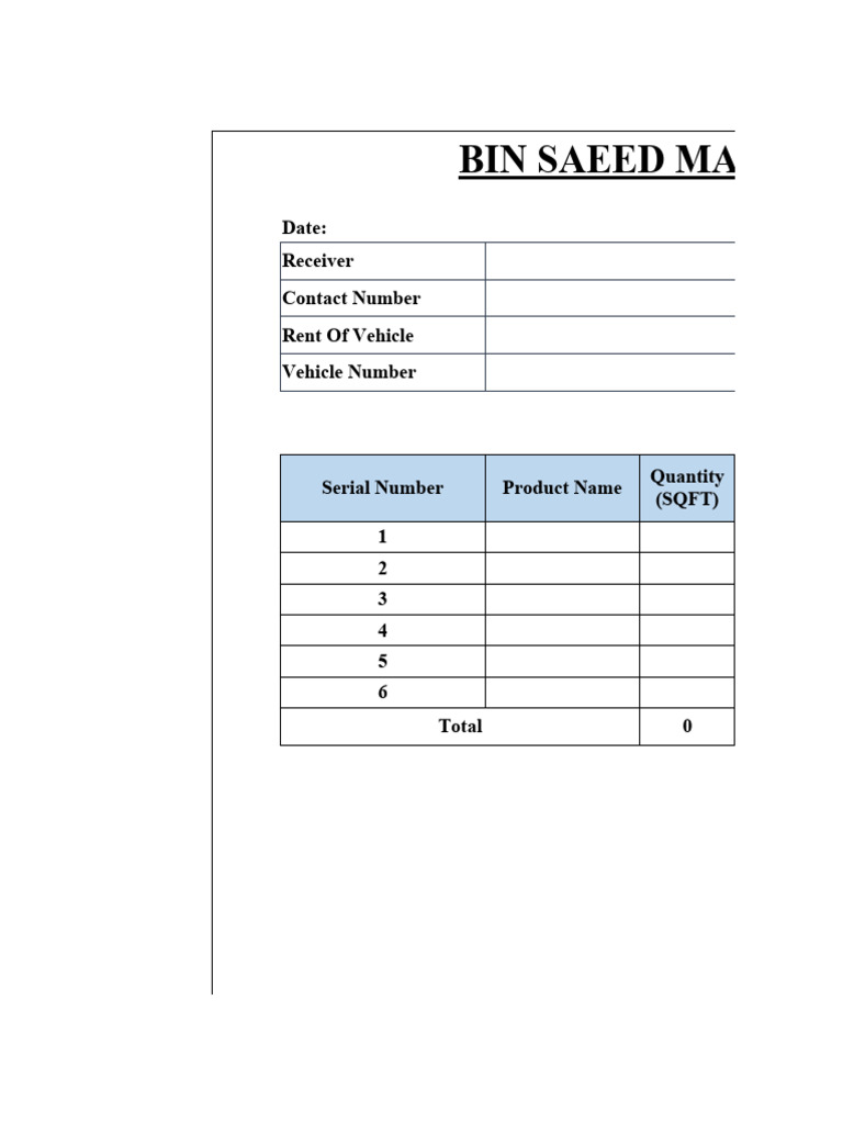 Truck Unloading Form | PDF