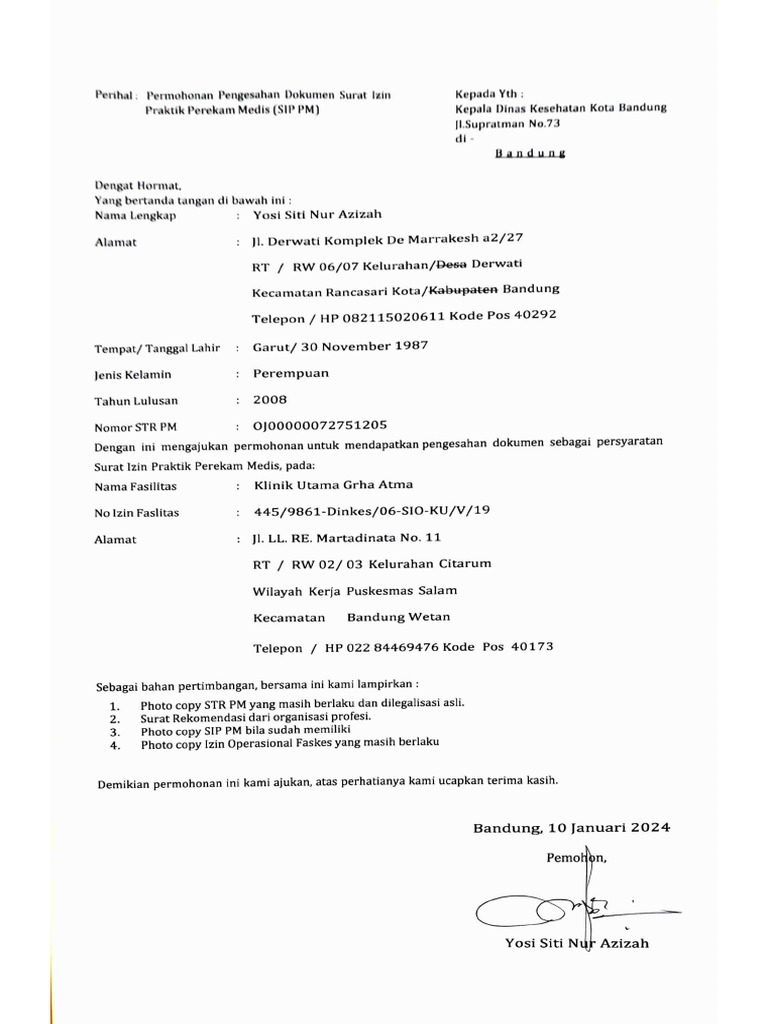 Permohonan Pengesahan Dokumen Sippm | PDF