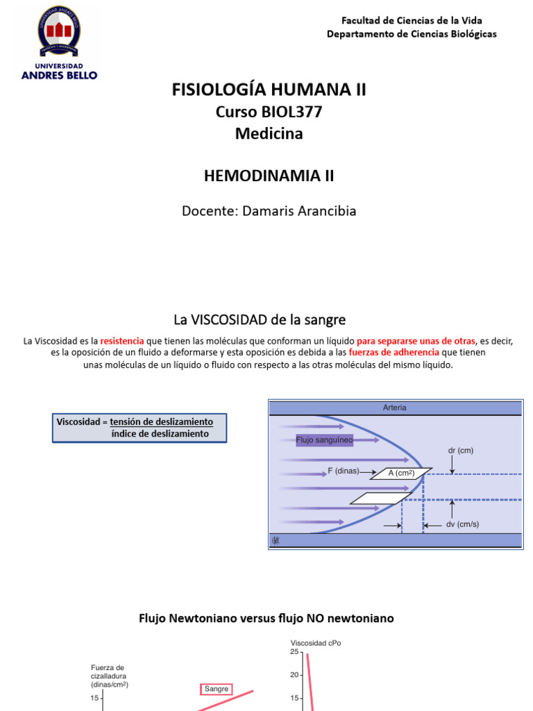 Hemodinamia II 2020 20 | PDF | Viscosidad | Artería