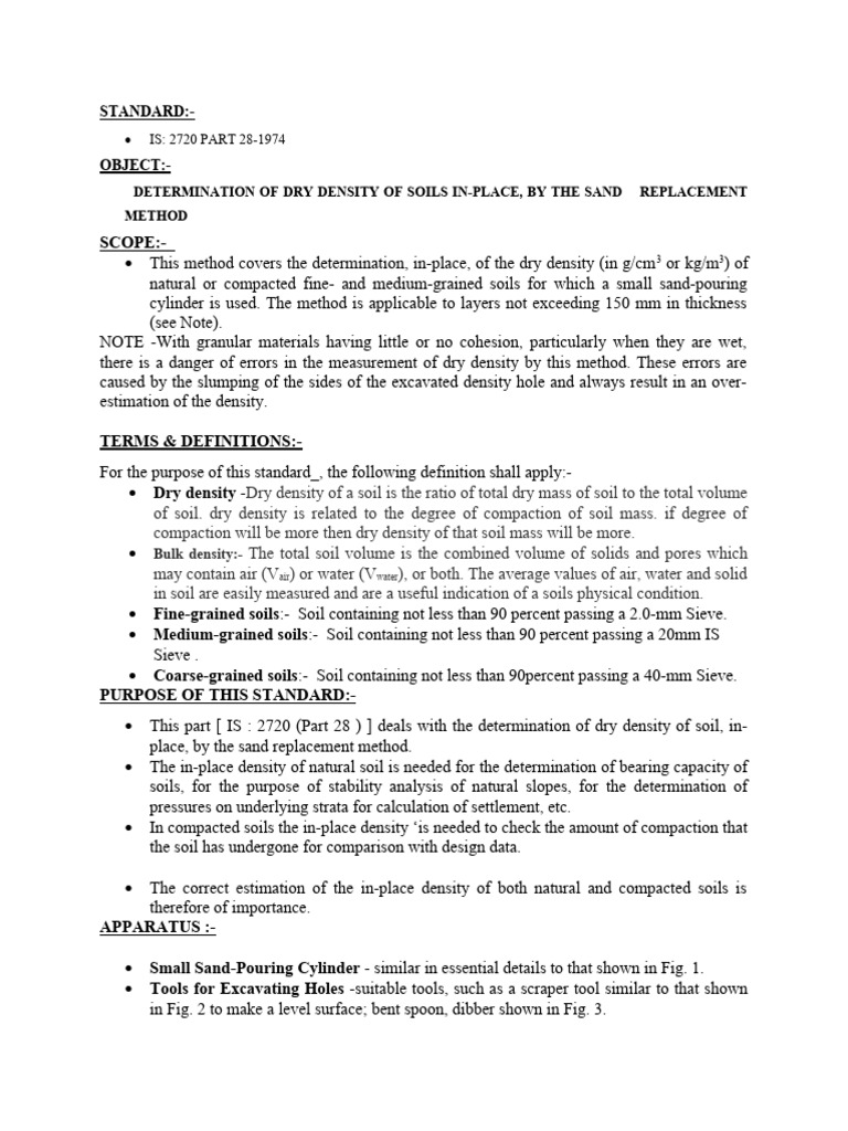 Field Density Test | PDF