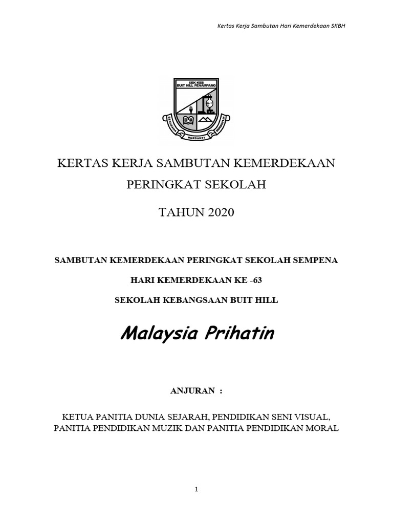 Kertas Kerja Hari Merdeka 2020 | PDF