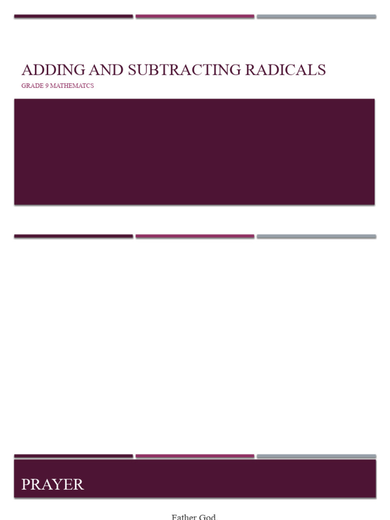 Adding and Subtracting Radicals | PDF