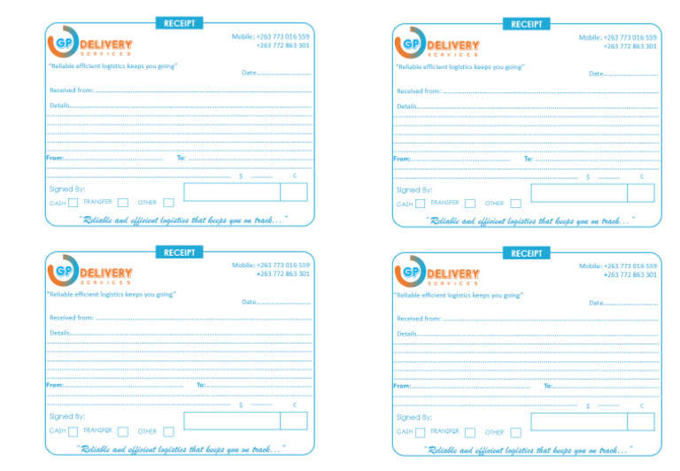 GP Logistics Receipt Book | PDF