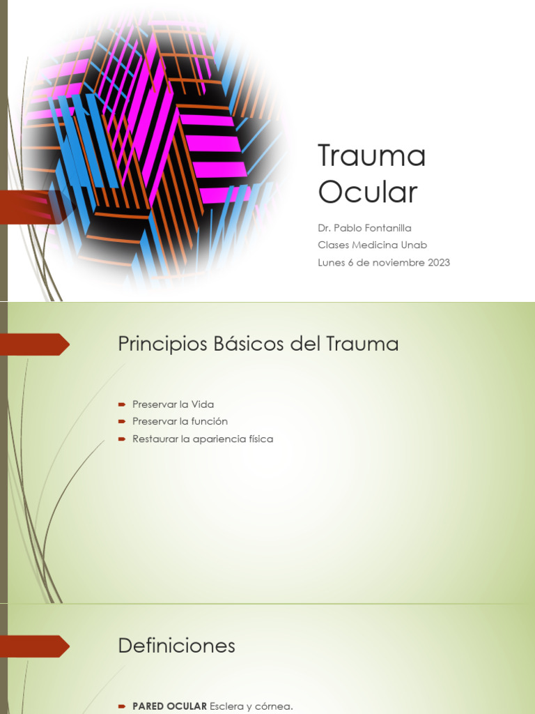 6 Trauma Ocular 2023 | PDF | Ojo humano | Lesión