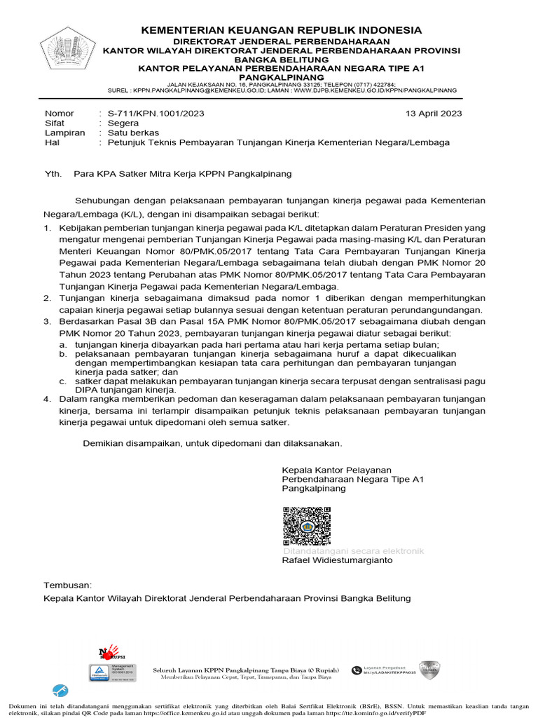 S-710 - Juknis Pembayaran Tunkin | PDF