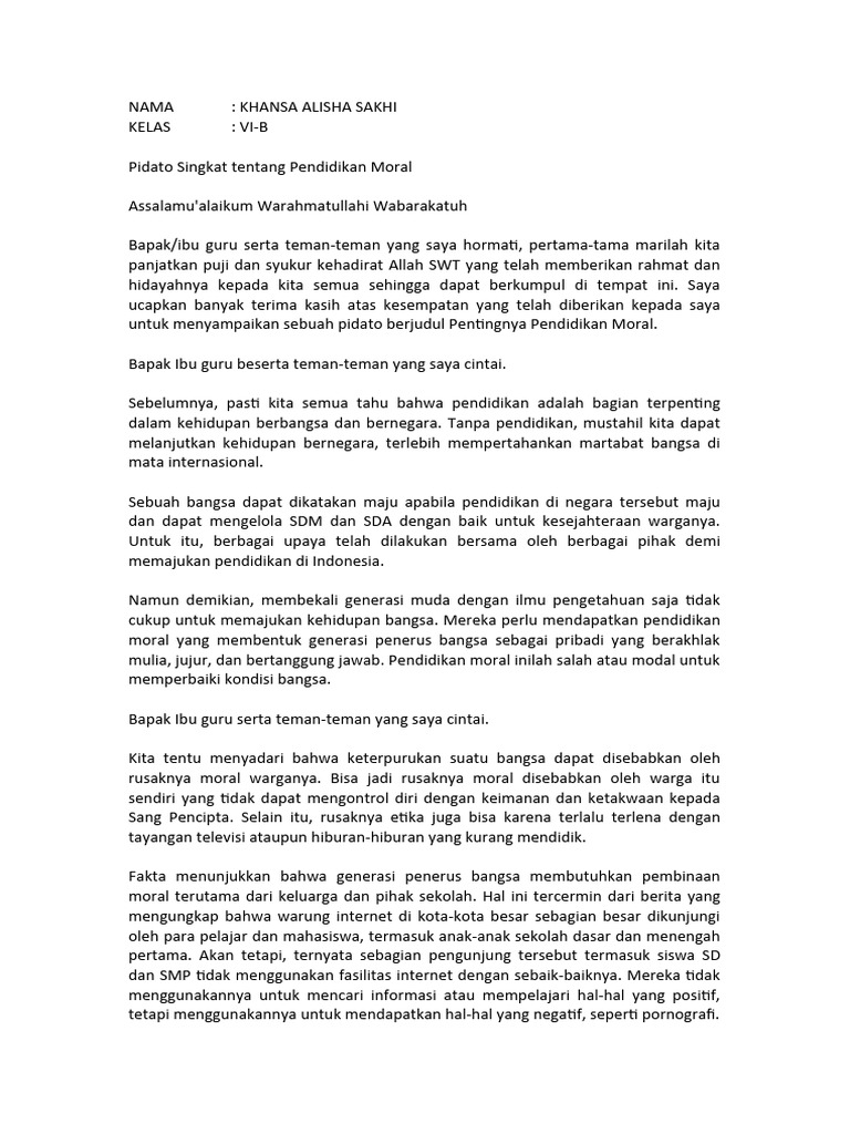 Contoh Pidato | PDF