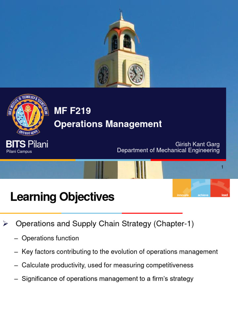 Chapter-1 Operations Management | Download Free PDF | Operations Management | Labour Economics
