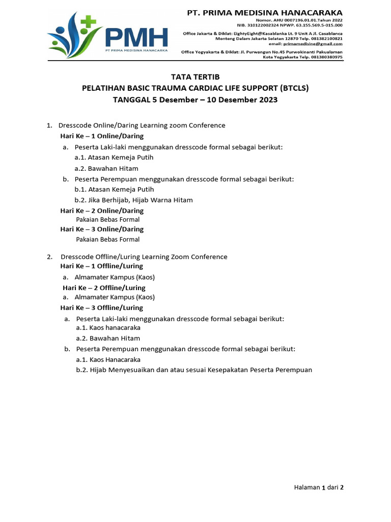 01 Tata Tertib Peserta BTCLS | PDF | Karier & Perkembangan