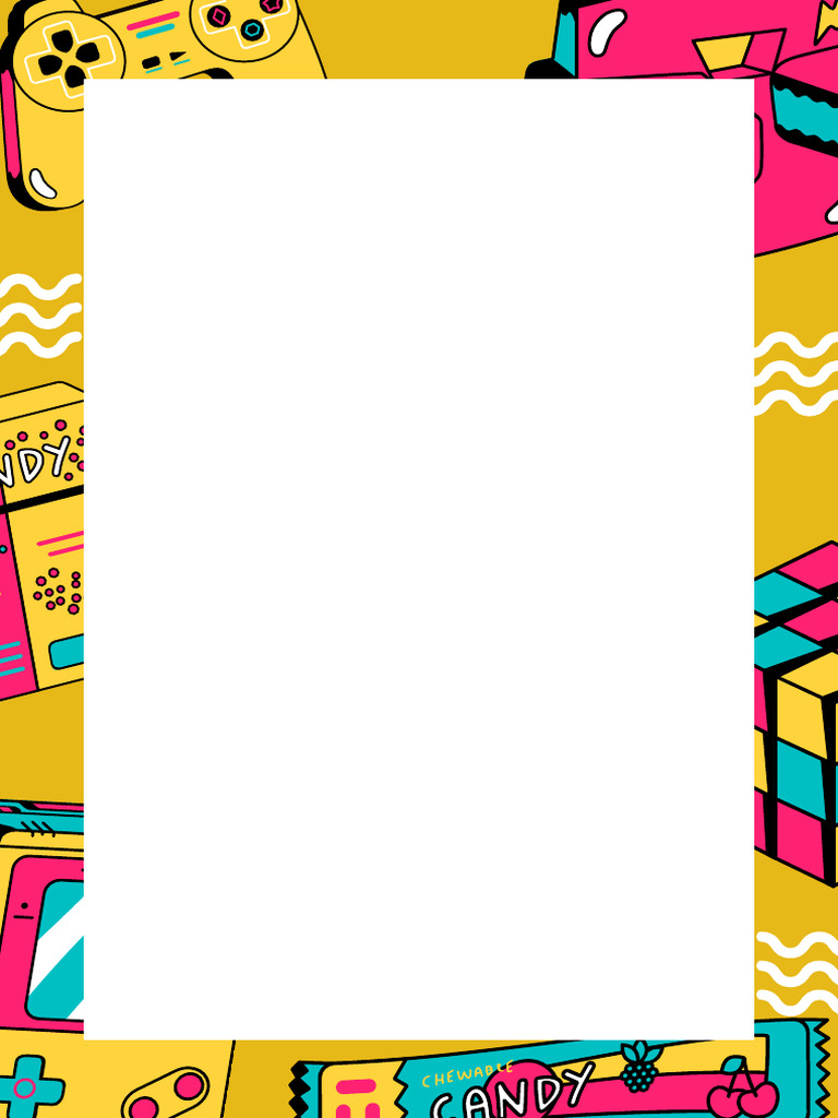 Pastel Watercolor Brushstroke Illustration A4 Stationary Page Border | PDF