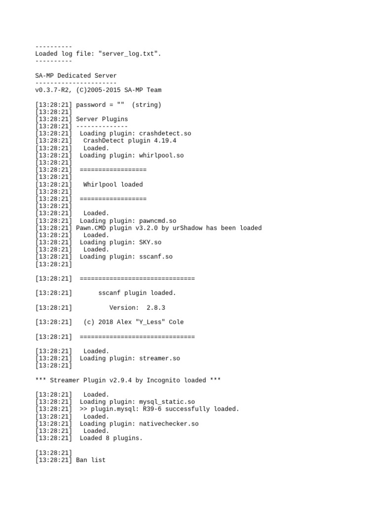 Server Log for Paradise City Roleplay | PDF | Information Management ...