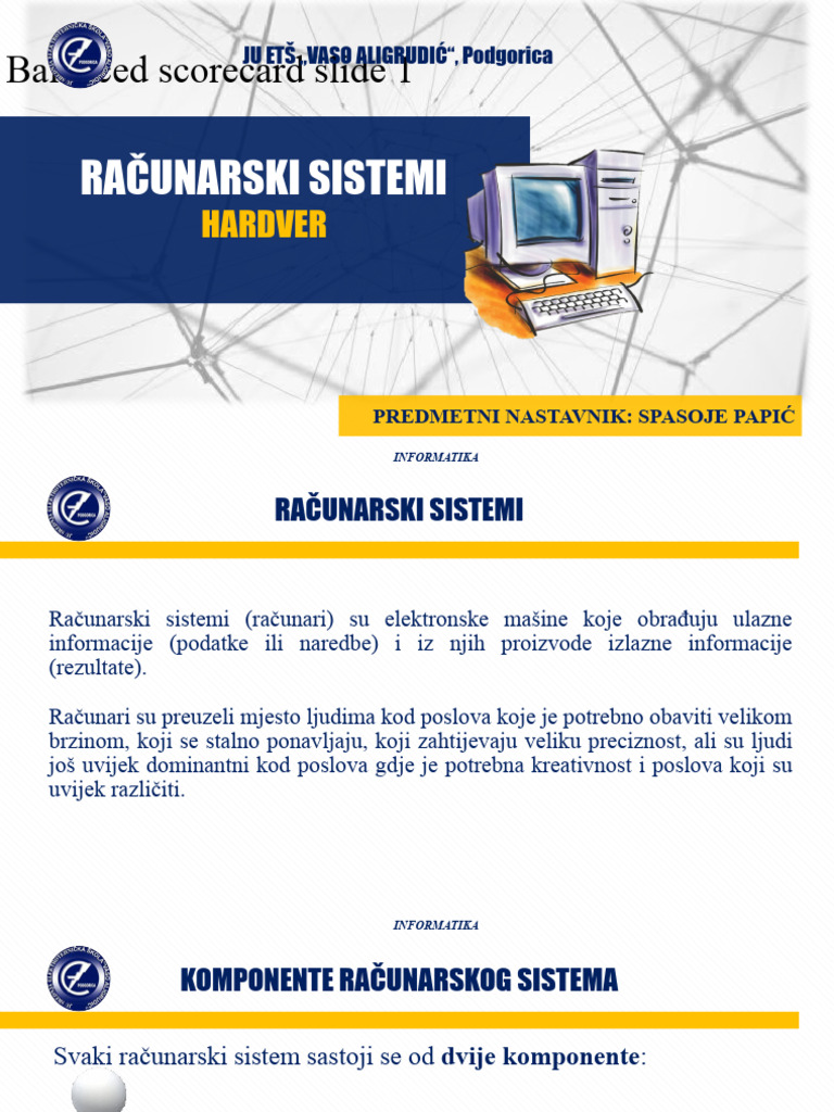 Racunarski Sistemi - Hardver | PDF