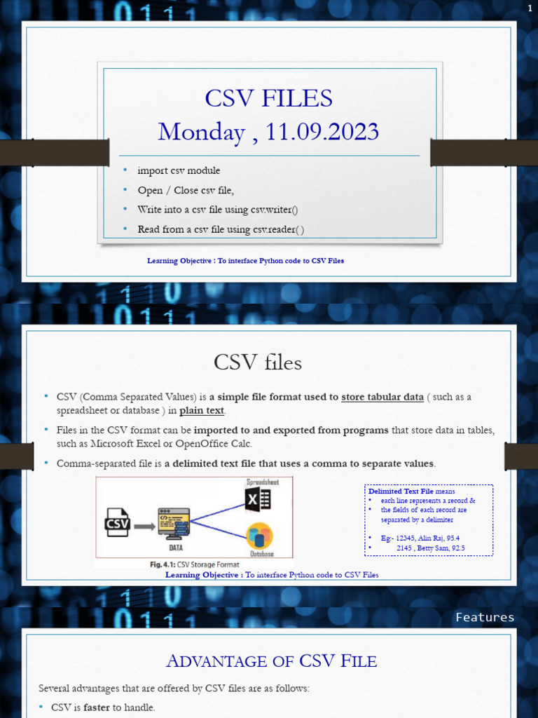 Csv File Notes Pdf Comma Separated Values Computer File