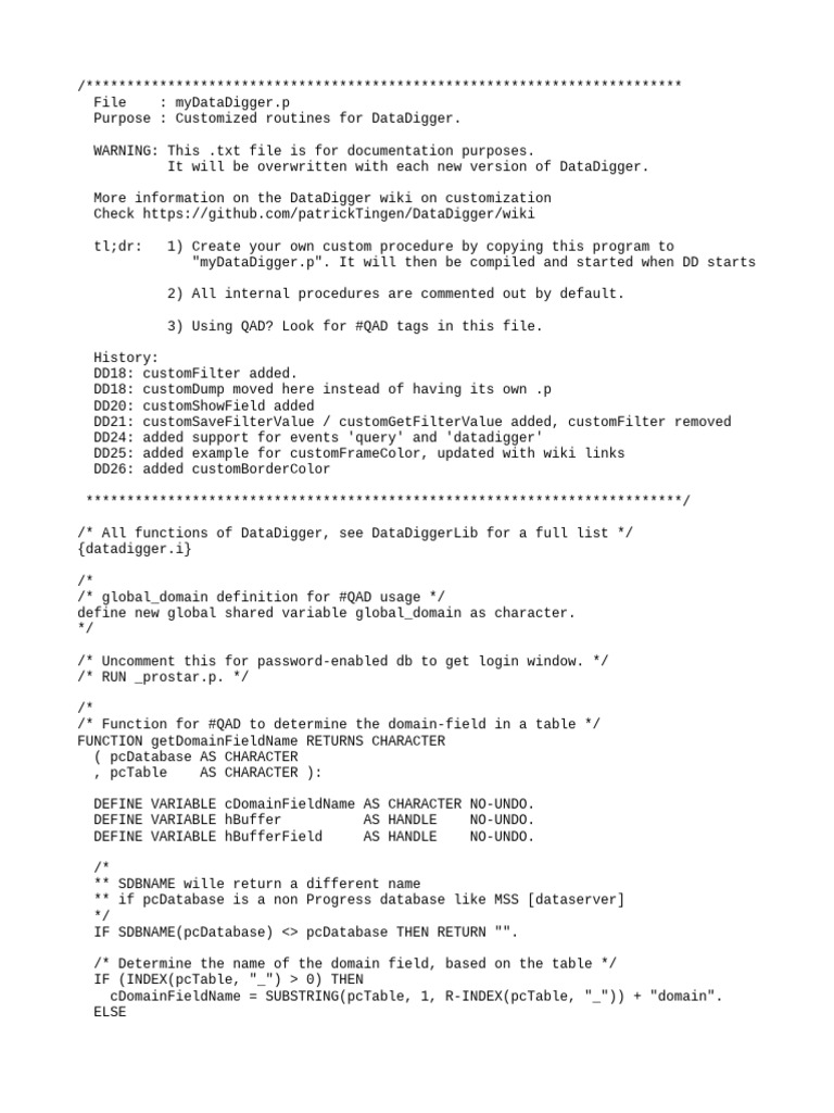 My Data Digger | PDF | Parameter (Computer Programming) | Databases